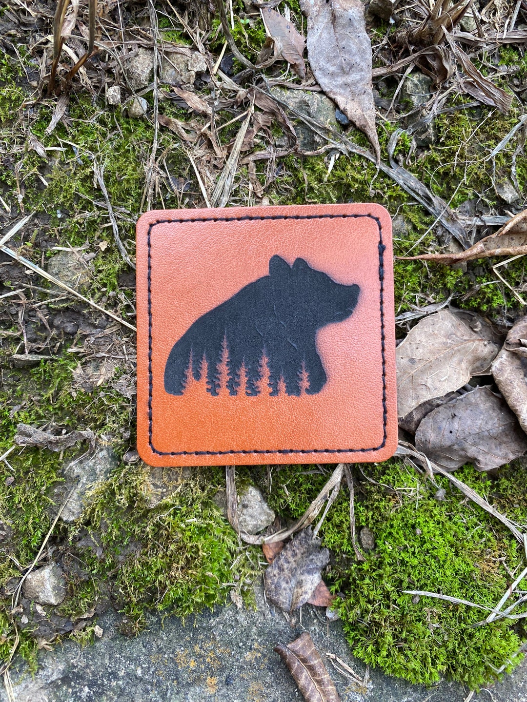 Engraved Leather Patch for Hats, Bags, Backpacks, Iron on Patch, Custom ...