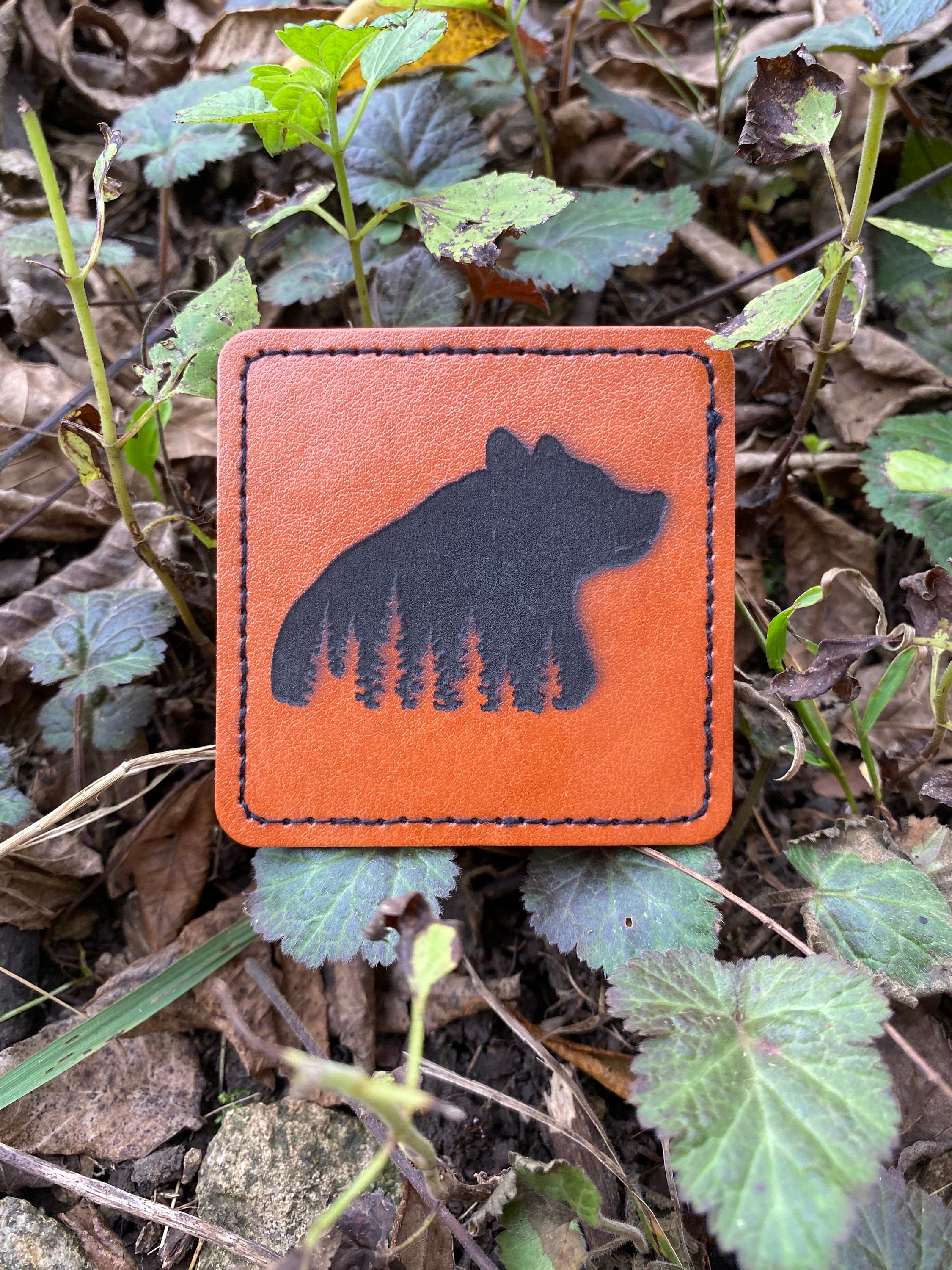 Engraved Leather Patch for Hats, Bags, Backpacks, Iron on Patch, Custom ...