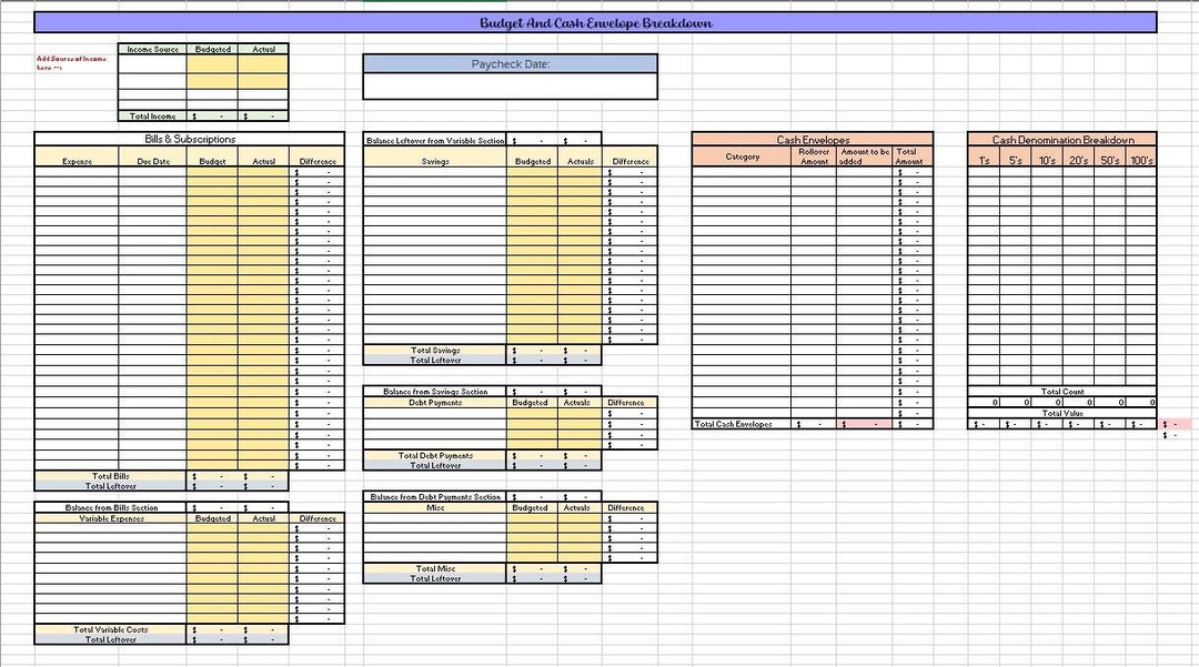 Electronic Budgeting Workbook excel - Etsy