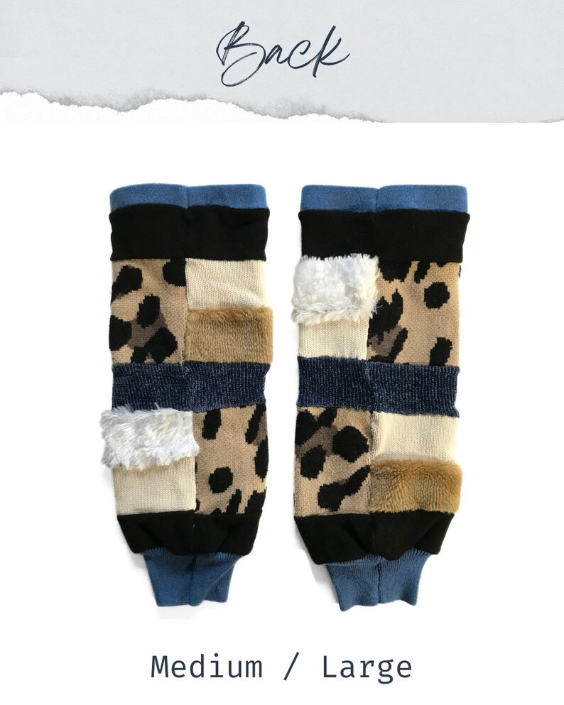 Upcycled Wool Blend Knits Mismatched Patchwork Leg Warmers blue Eyed ...