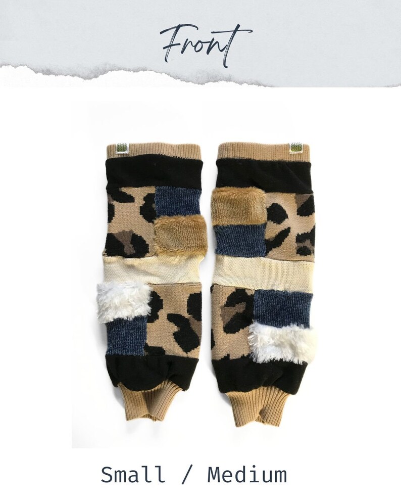 Upcycled Wool Blend Knits Mismatched Patchwork Leg Warmers blue Eyed ...