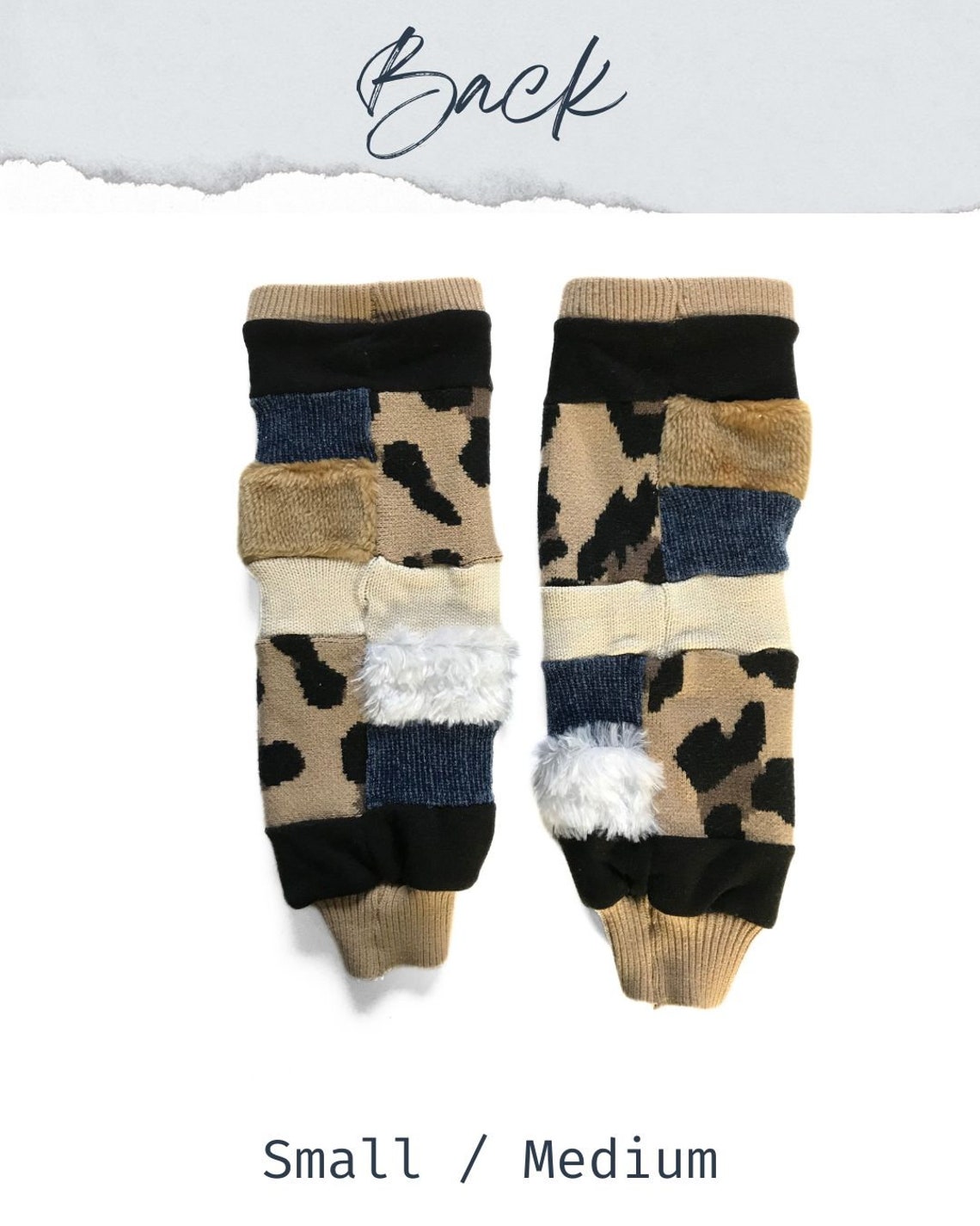 Upcycled Wool Blend Knits Mismatched Patchwork Leg Warmers blue Eyed ...