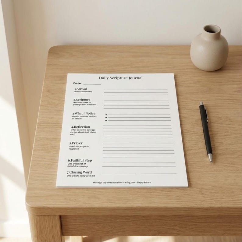 Bible Journal Page | One-page Bible Study & Prayer Reflection ...