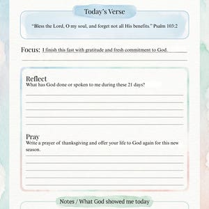 21 Days of Fasting & Prayer Journal Printable – Christian Devotional ...