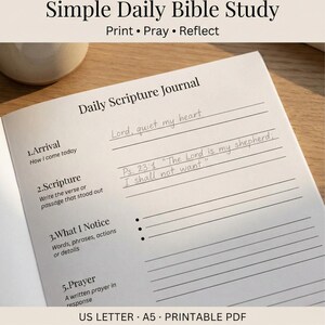 Bible Journal Page | One-page Bible Study & Prayer Reflection ...