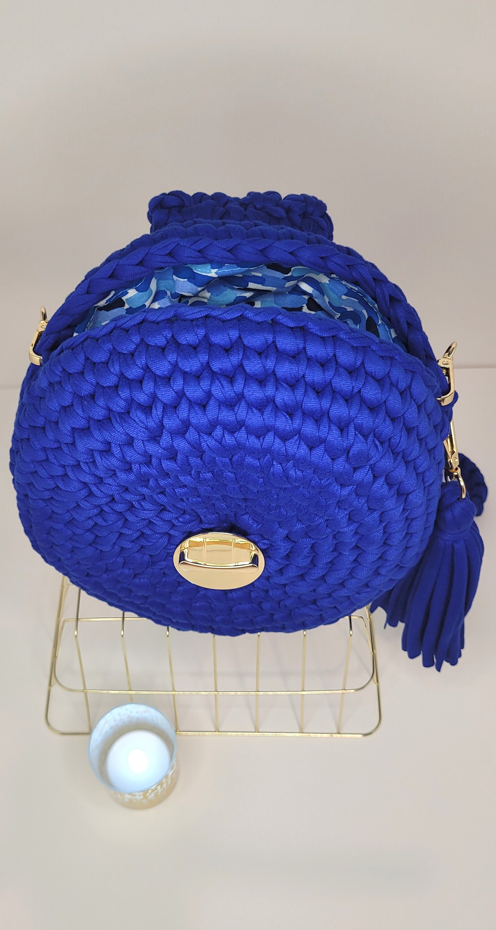 Blue Crochet Bag, Shoulder Bag, Crossbody Bag, Handmade, Crochet Bag, T ...