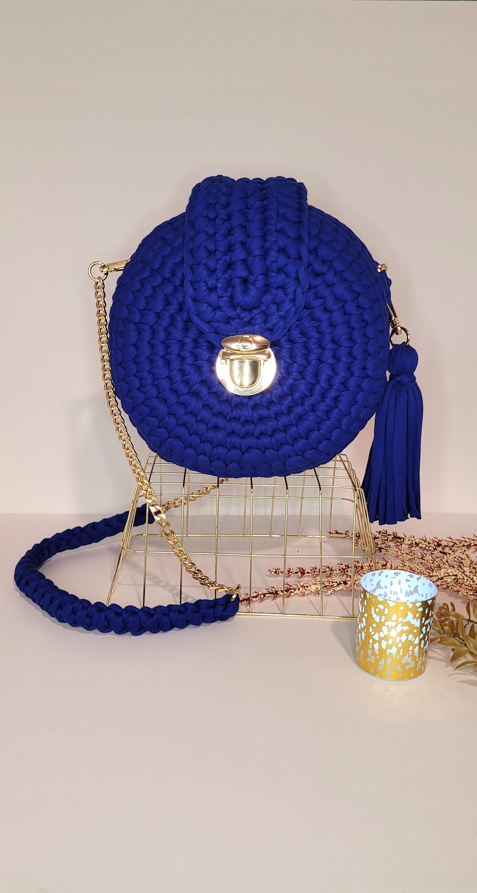 Blue Crochet Bag, Shoulder Bag, Crossbody Bag, Handmade, Crochet Bag, T ...