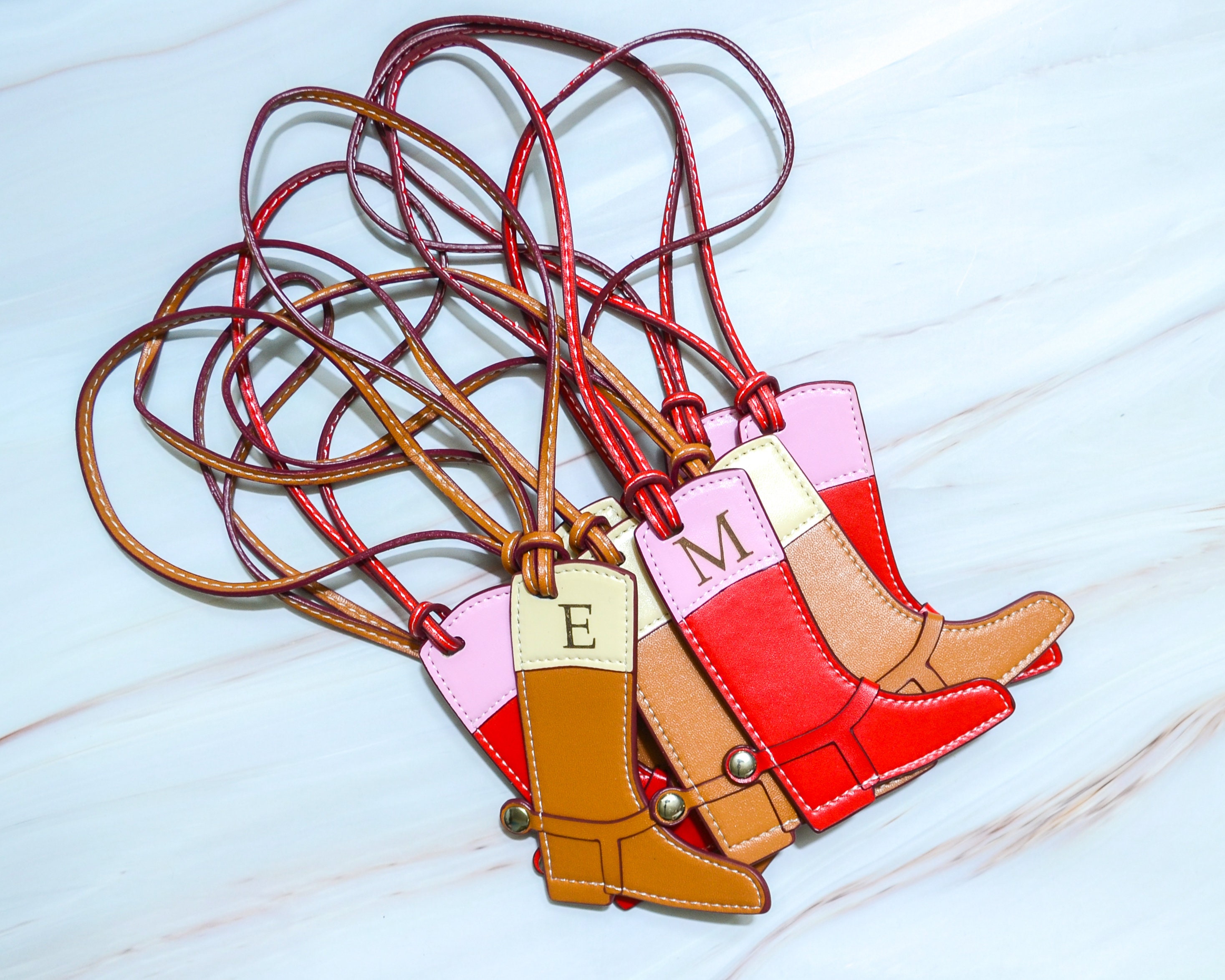 Equestrian Boot Stocking Tag Horse Rider Bag Tag Vegan Leather Boot ...