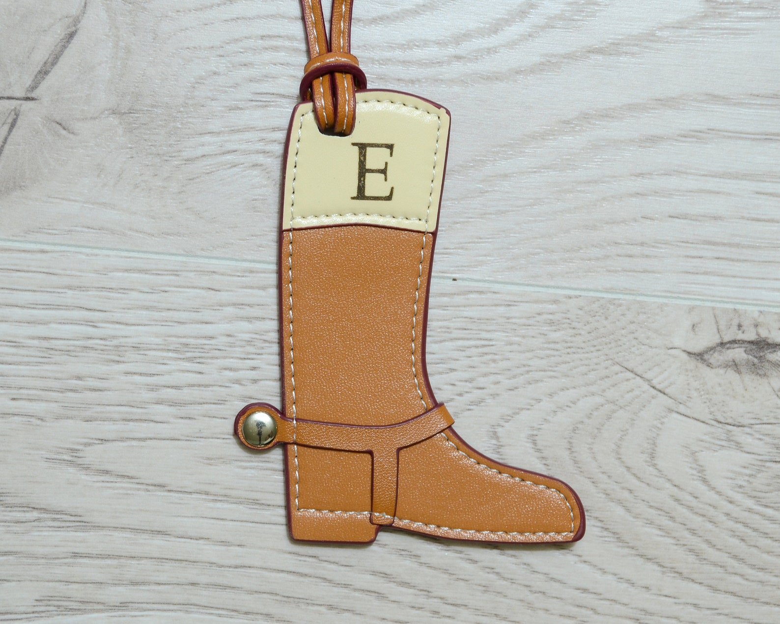 Equestrian Boot Stocking Tag Horse Rider Bag Tag Vegan Leather Boot ...