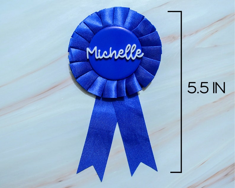 Custom Blue Ribbon Place Card Pin Brooch Horse Ribbon Equestrian Party ...