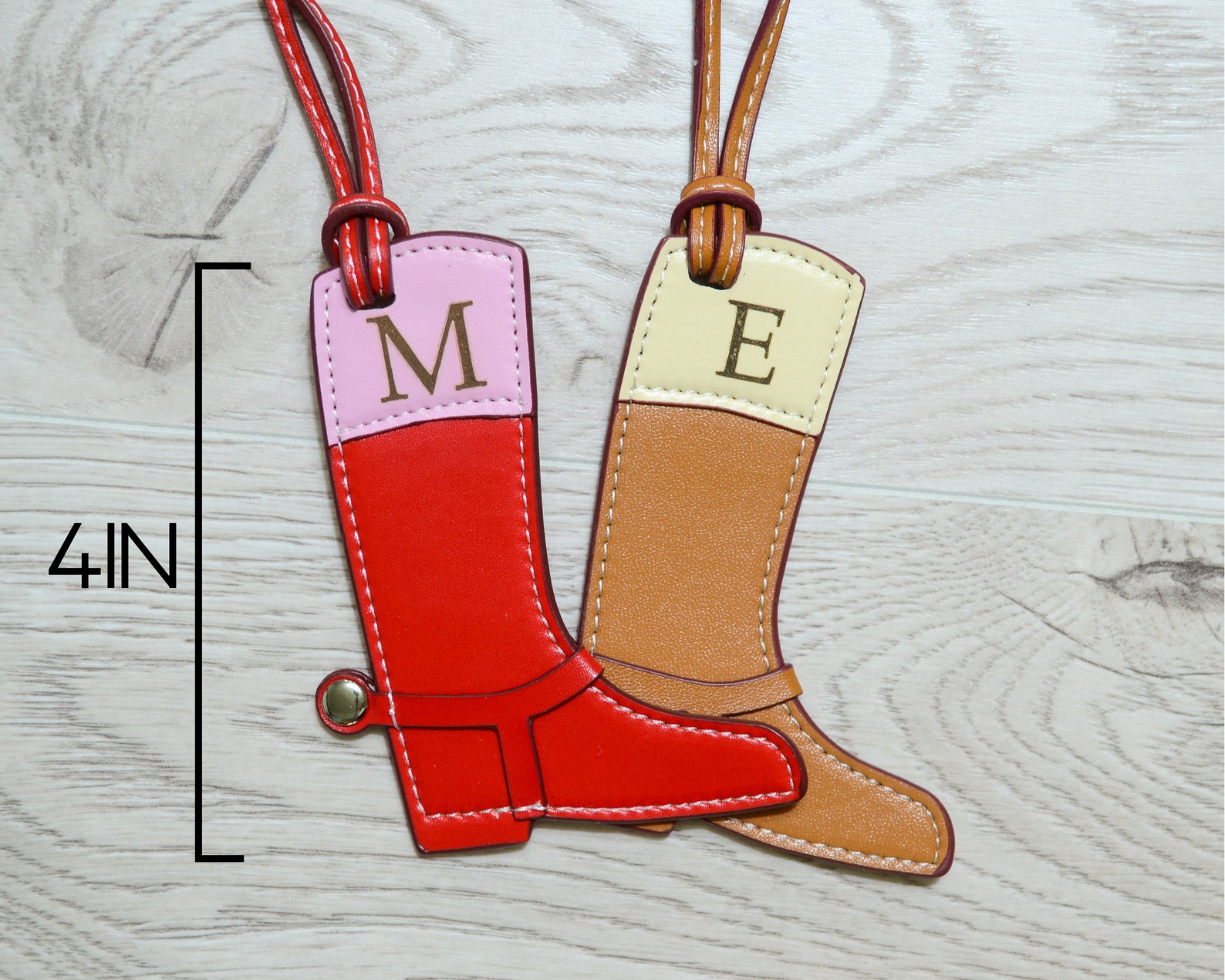 Equestrian Boot Stocking Tag Horse Rider Bag Tag Vegan Leather Boot ...