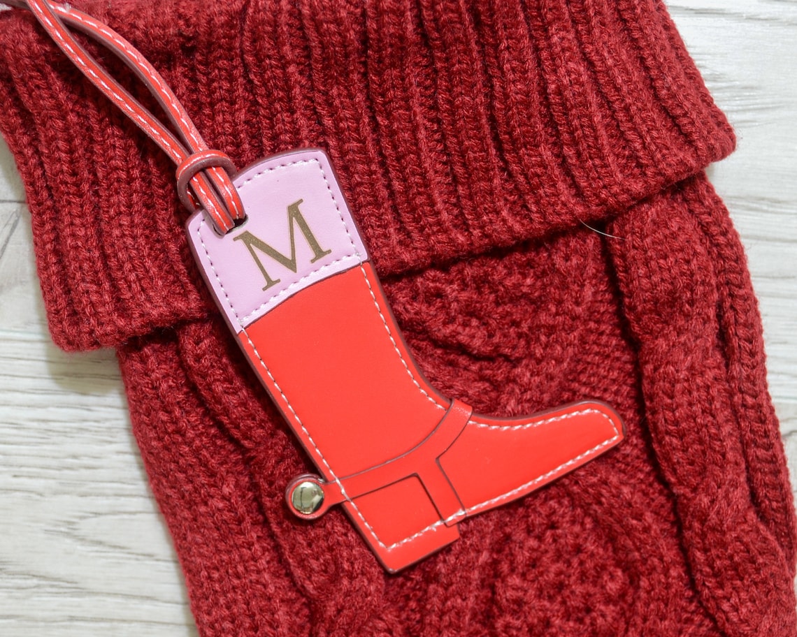 Equestrian Boot Stocking Tag Horse Rider Bag Tag Vegan Leather - Etsy
