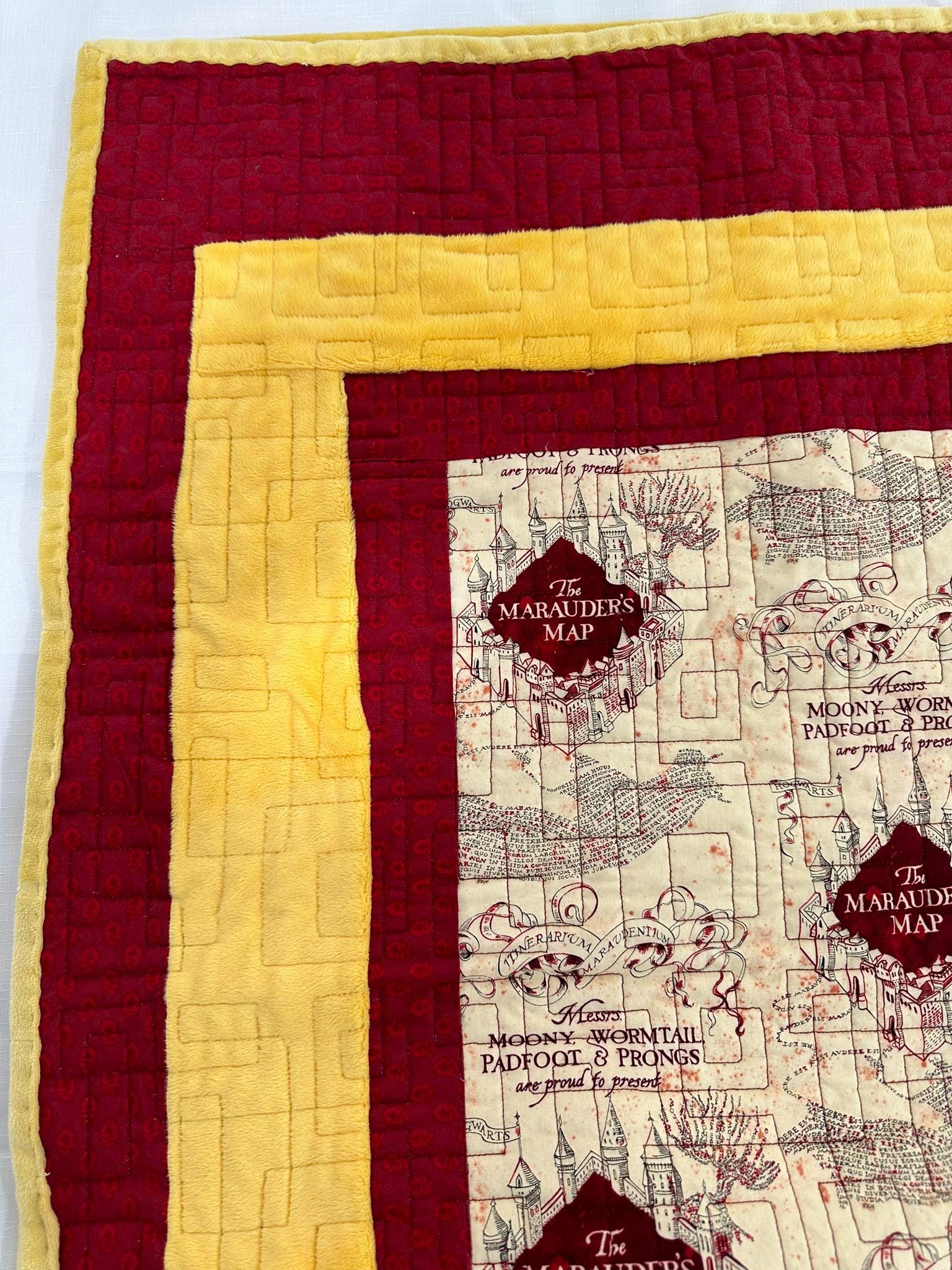Harry Potter Quilt, Harry Potter Marauders Map Print. Handmade With ...