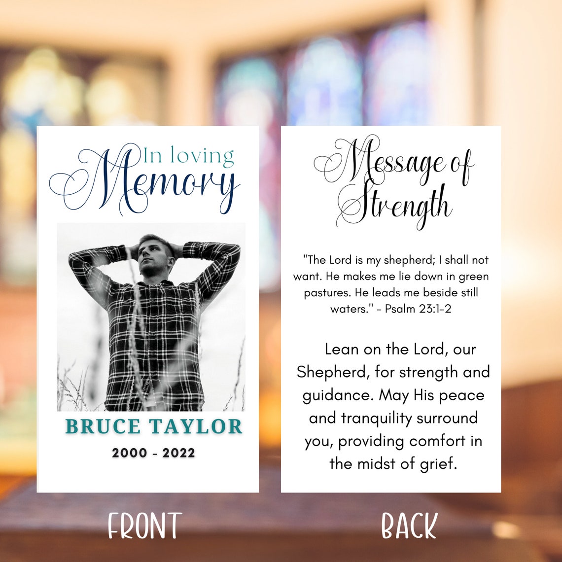 Funeral Prayer Cards, Memorial Prayer Card Templates, Printable ...