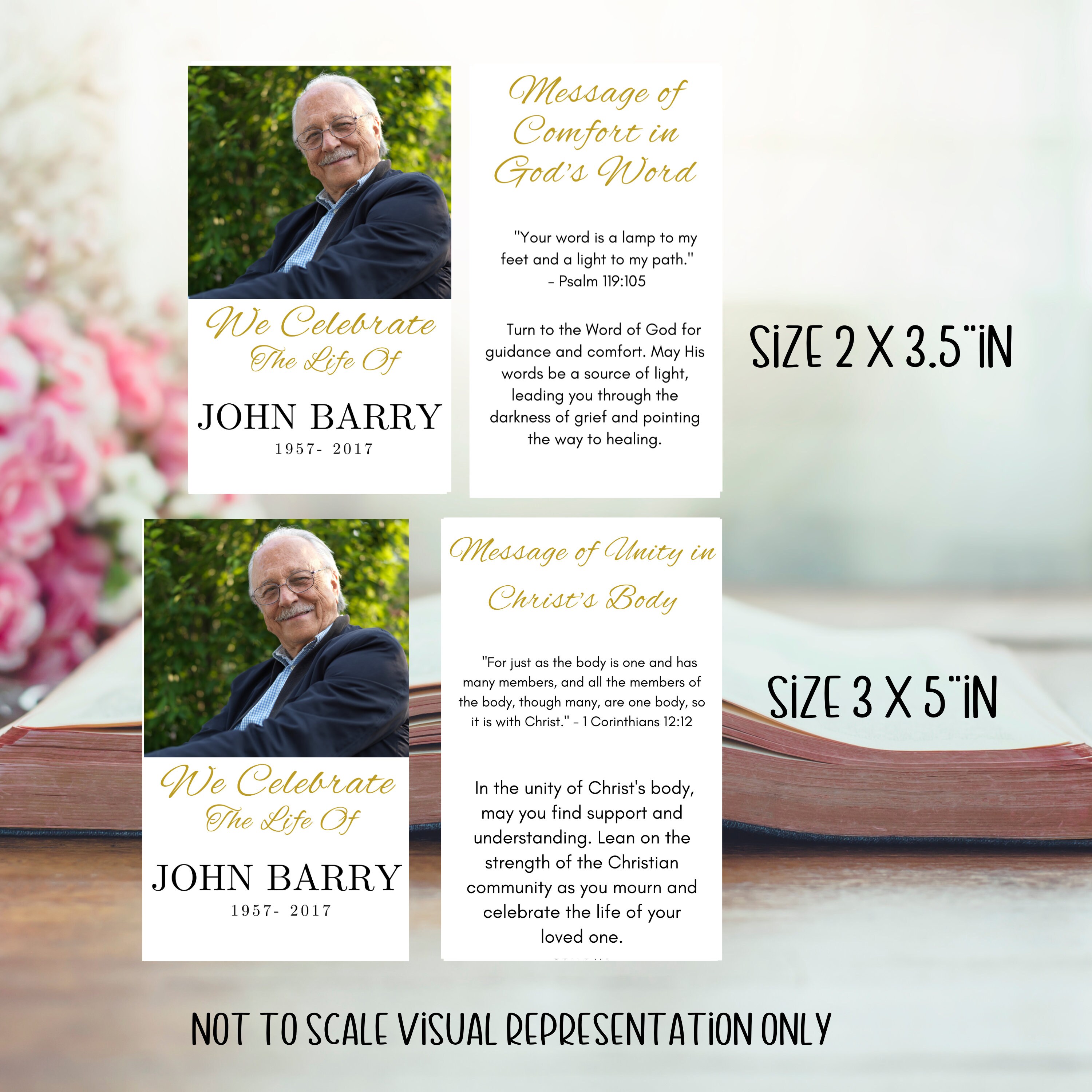 Funeral Prayer Cards, Memorial Printable Prayer Card Templates ...