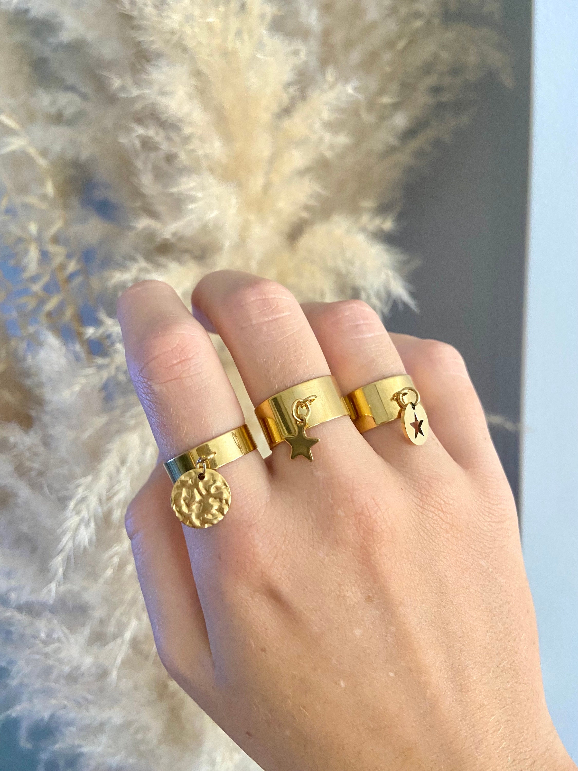 Bagues breloques en acier inoxydable et ajustable - Etsy France