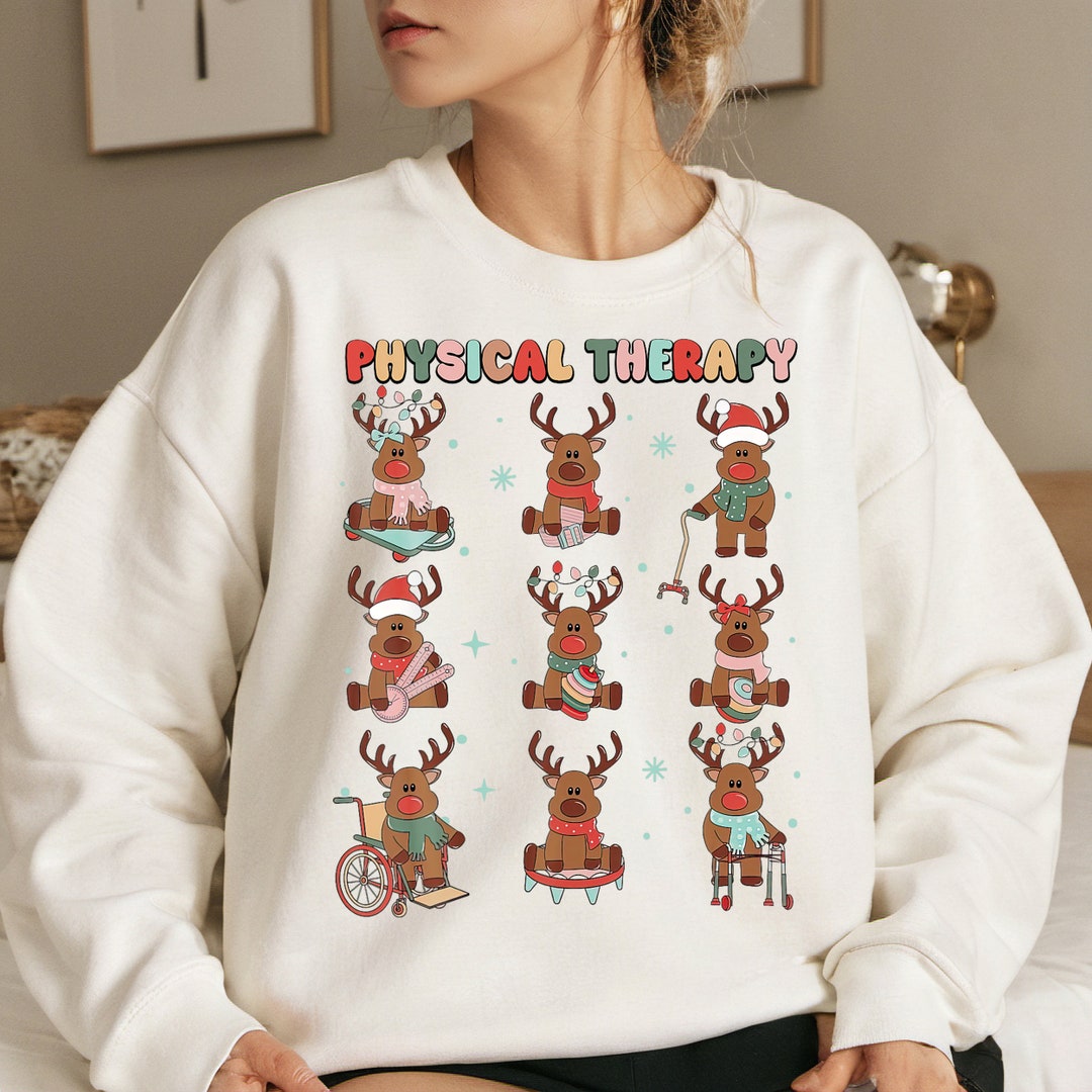 Physical Therapy Christmas Sweatshirt Christmas Reindeer - Etsy