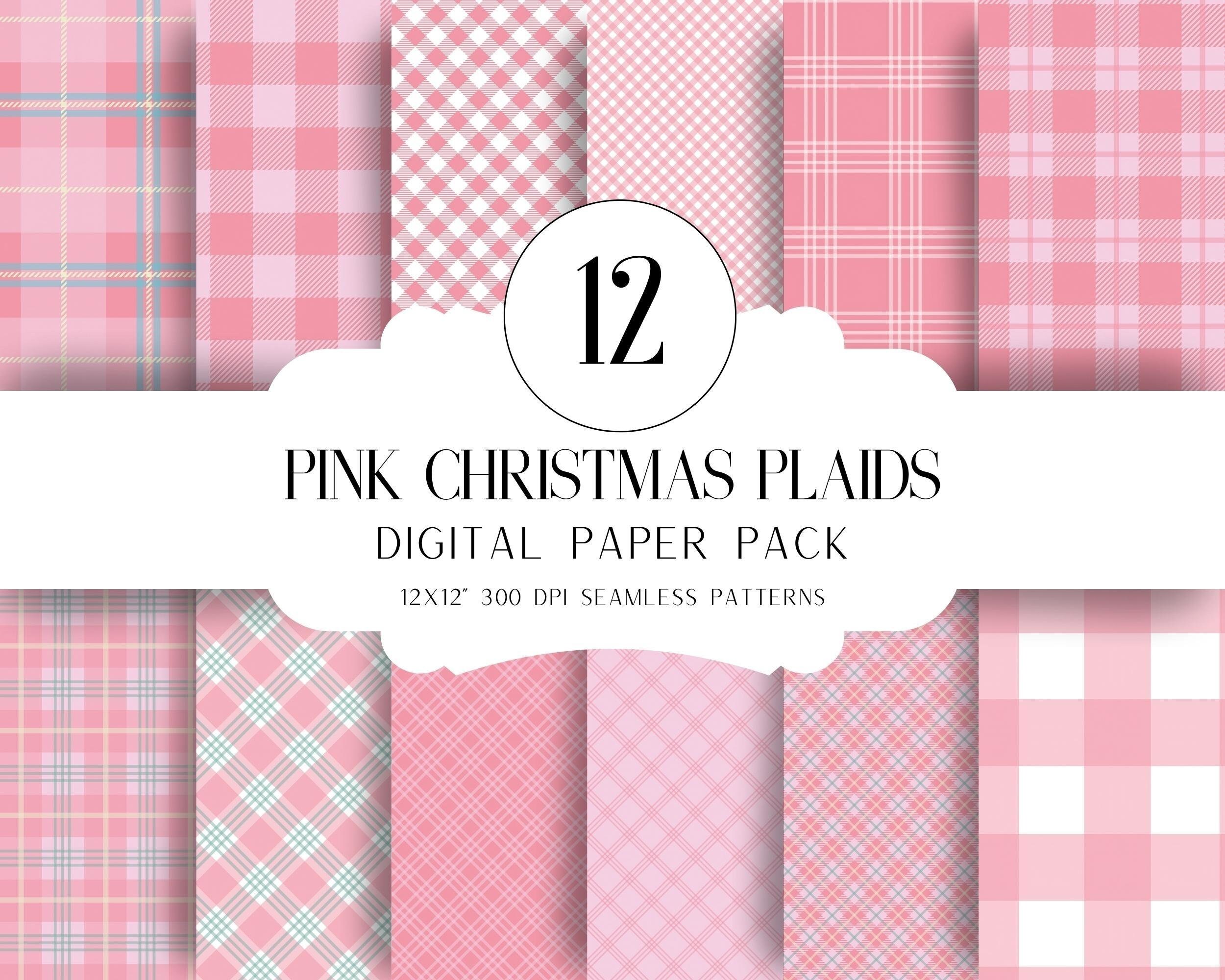 Pastel Christmas Plaid Digital Paper, 24 Digital Papers, Soft Holiday ...