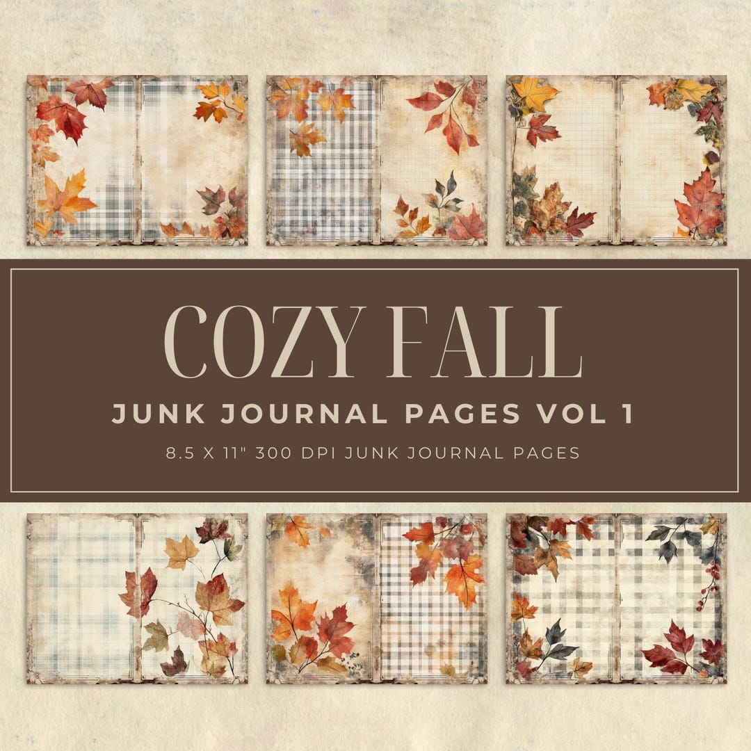 Cozy Fall Digital Paper Vol 1 - 6 Mix & Match Pages, Fall Printable ...
