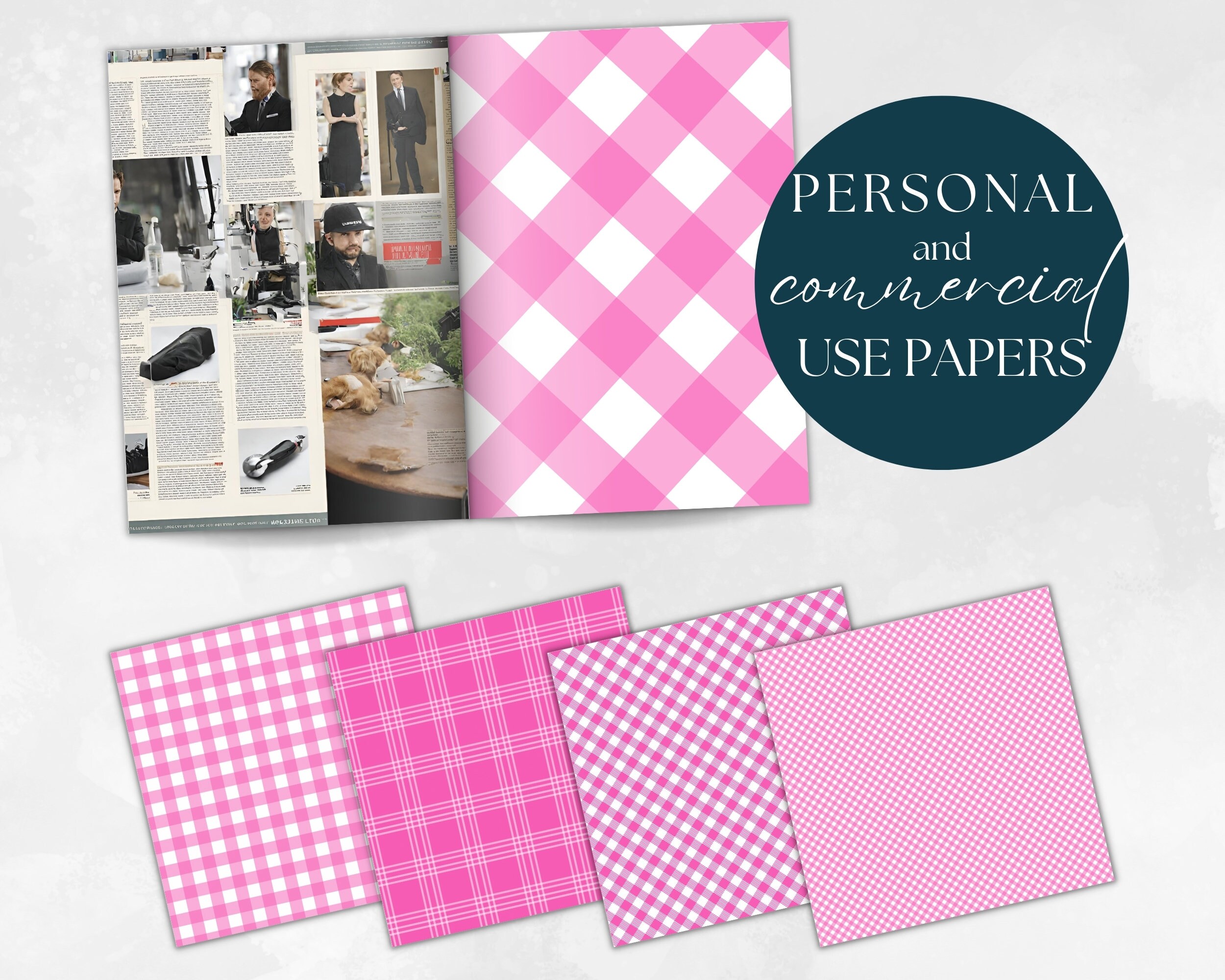 12 Hot Pink Plaid Seamless Pattern Digital Paper Background - Etsy