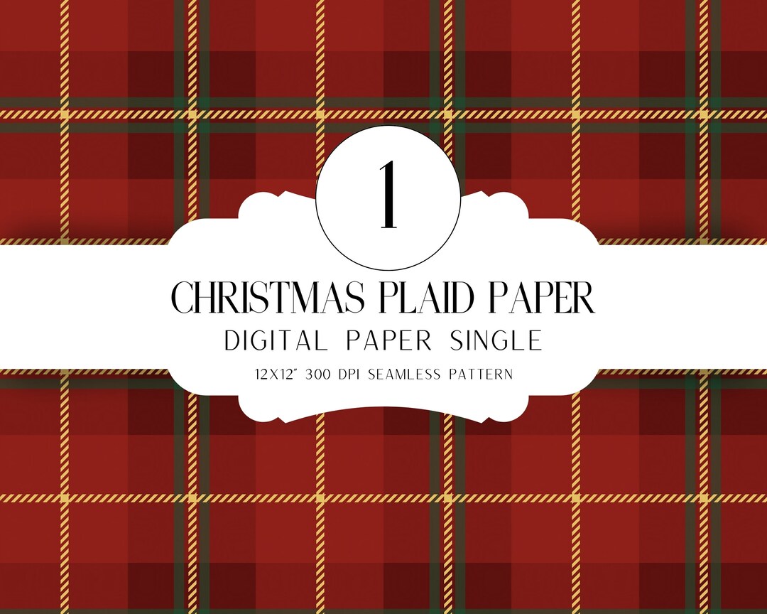 1 Christmas Plaid Background Digital Paper Seamless Pattern DTD005 - Etsy