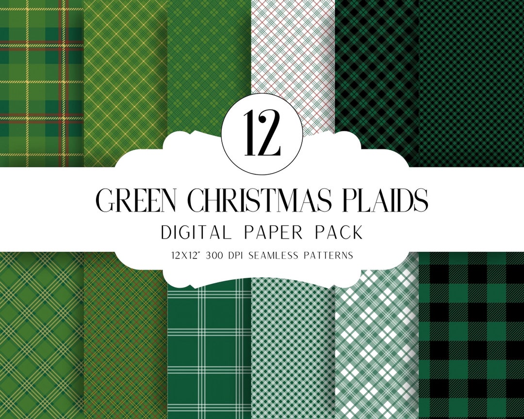 12 Christmas Plaid Digital Paper Seamless Pattern DTD005 - Etsy