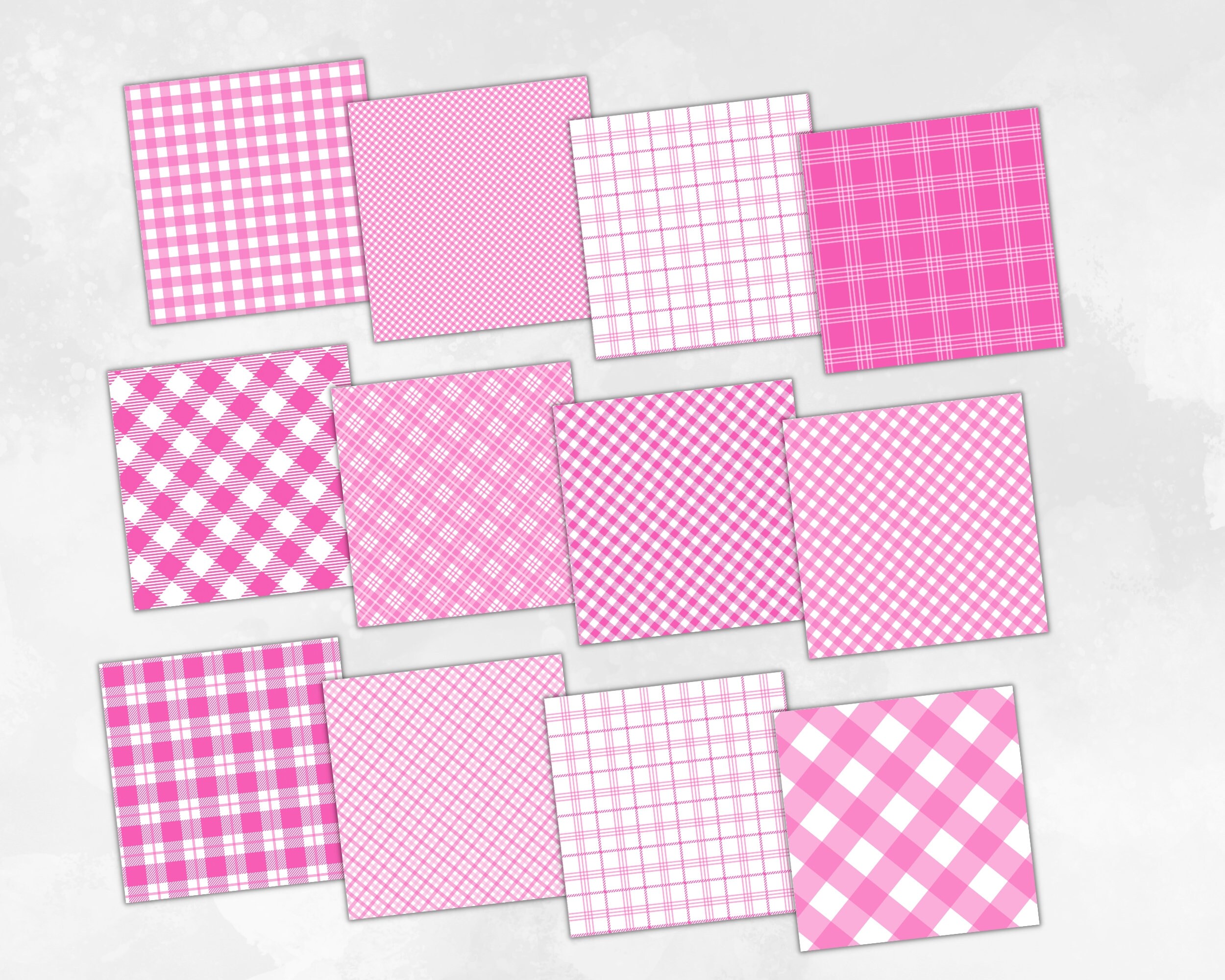 12 Hot Pink Plaid Seamless Pattern Digital Paper Background - Etsy