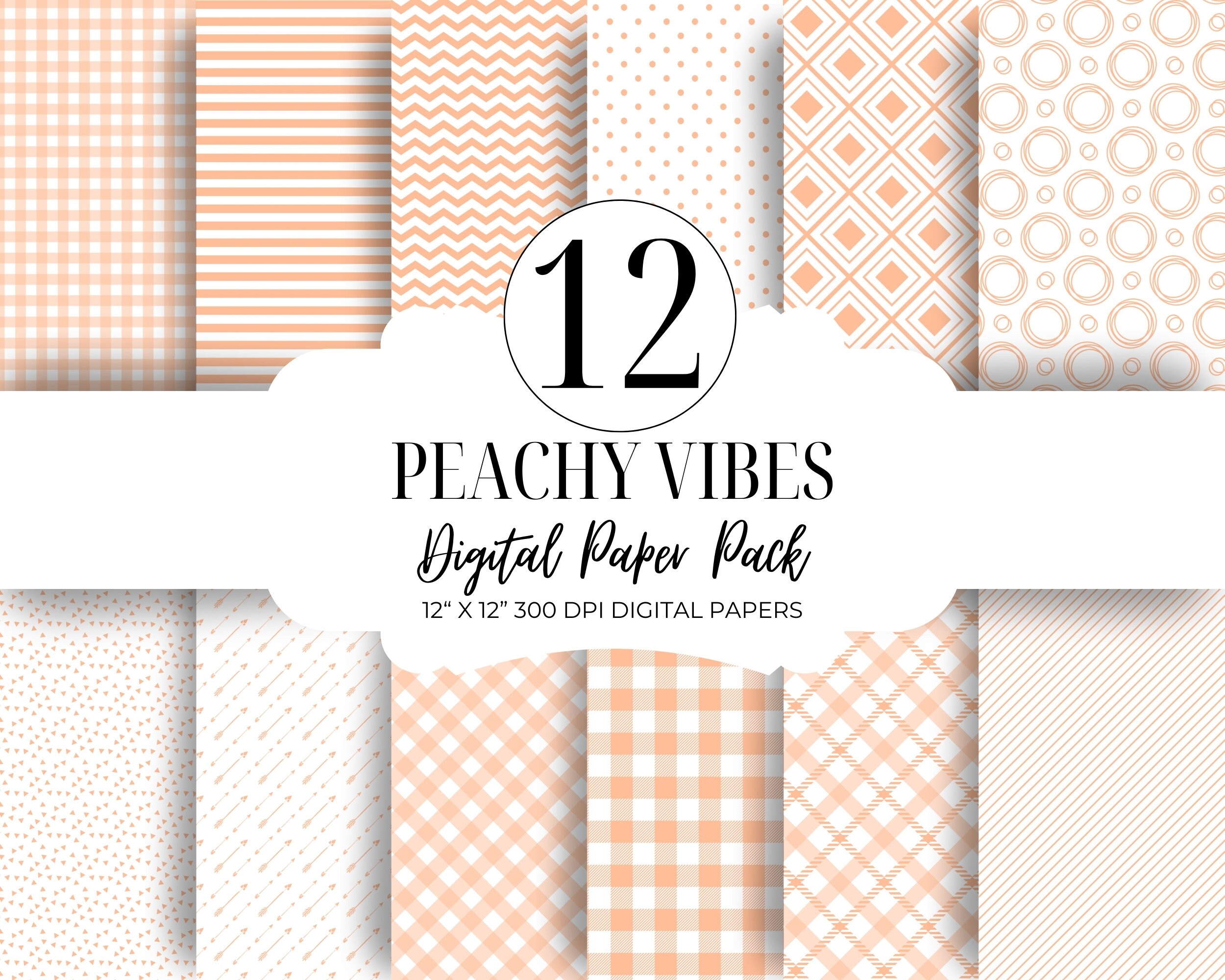 12 Peach Fuzz Instant Download Seamless Pattern Digital Paper DTD014 - Etsy