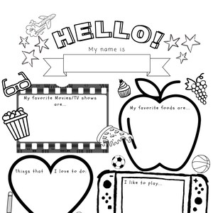 Printable Fun Icebreaker Activity for Kids, Back to School Introduction ...