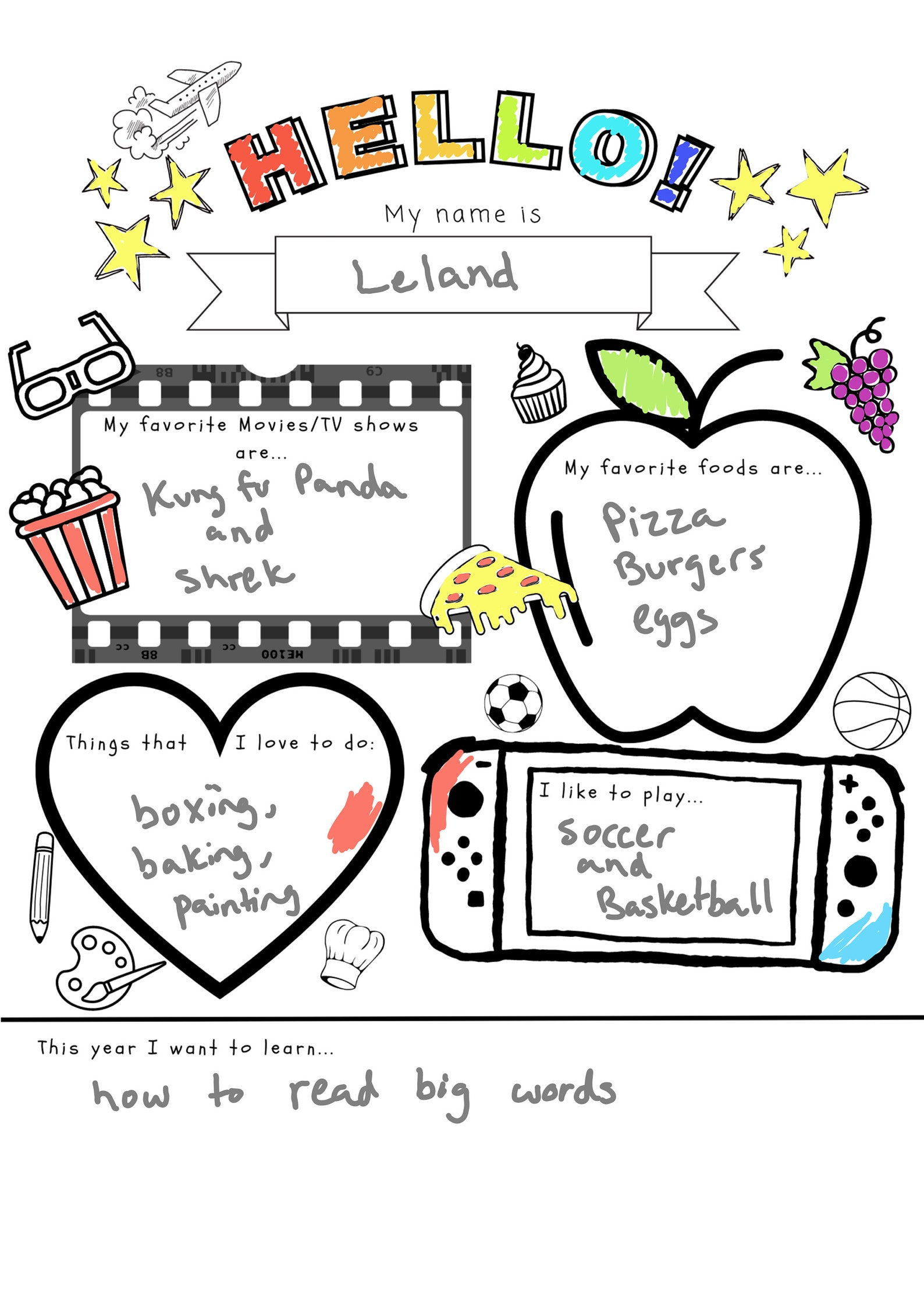 Printable Fun Icebreaker Activity for Kids, Back to School Introduction ...