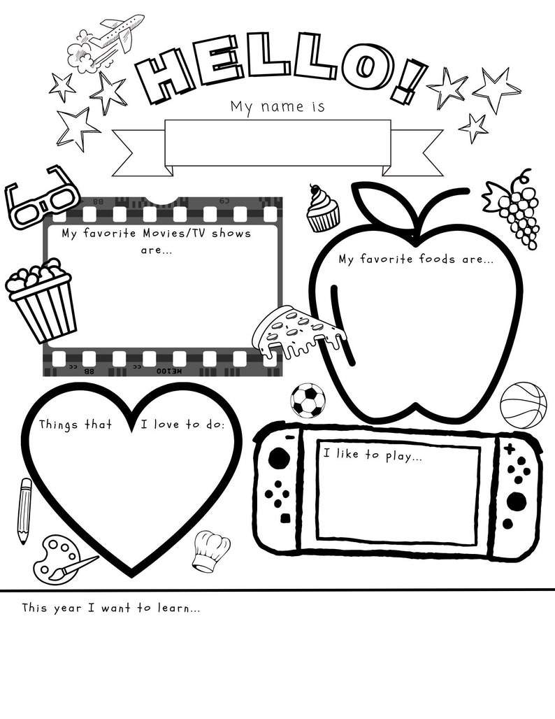 Printable Fun Icebreaker Activity for Kids, Back to School Introduction ...