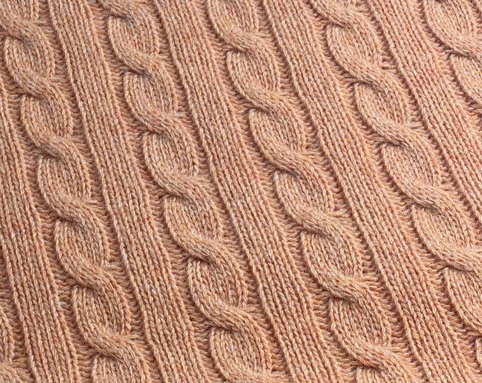 Italian Knitted Fabric, Cable Knit Made of Soft New Wool in a Delicate ...