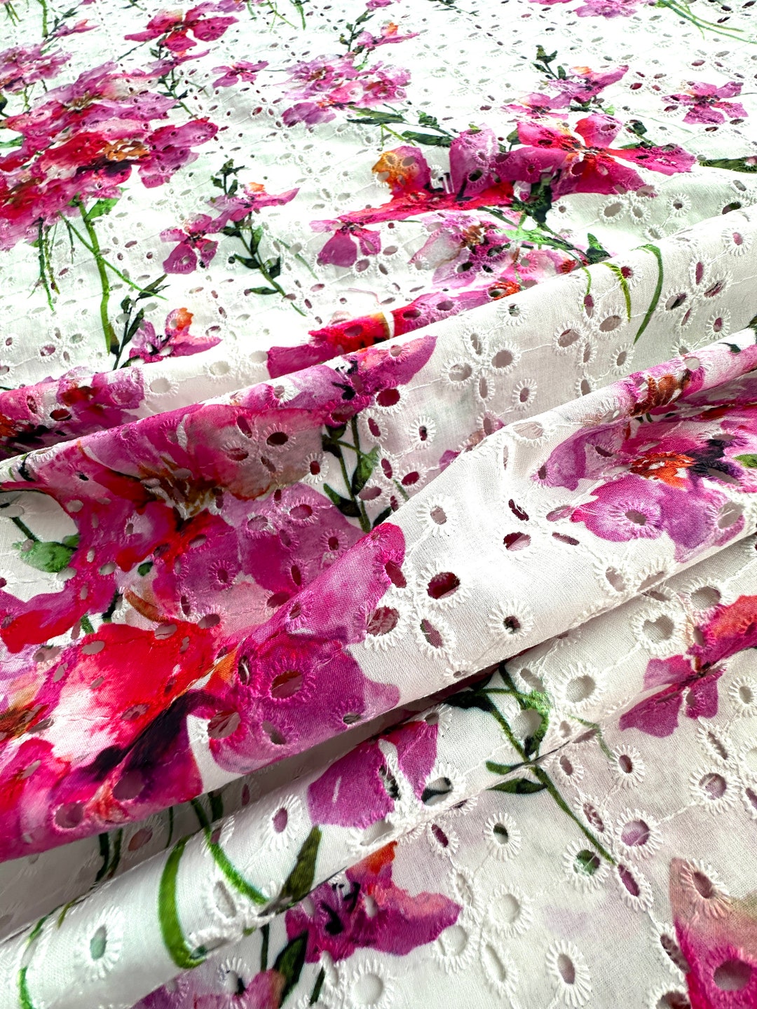 Italian Cotton Batiste Fabric, Sangallo Fabric, Embroidery Fabric in ...