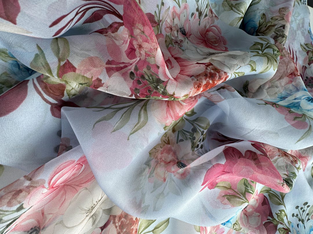 Italian High-quality 100% Chiffon Silk Fabric, Designer Fabric Z*zimmer ...