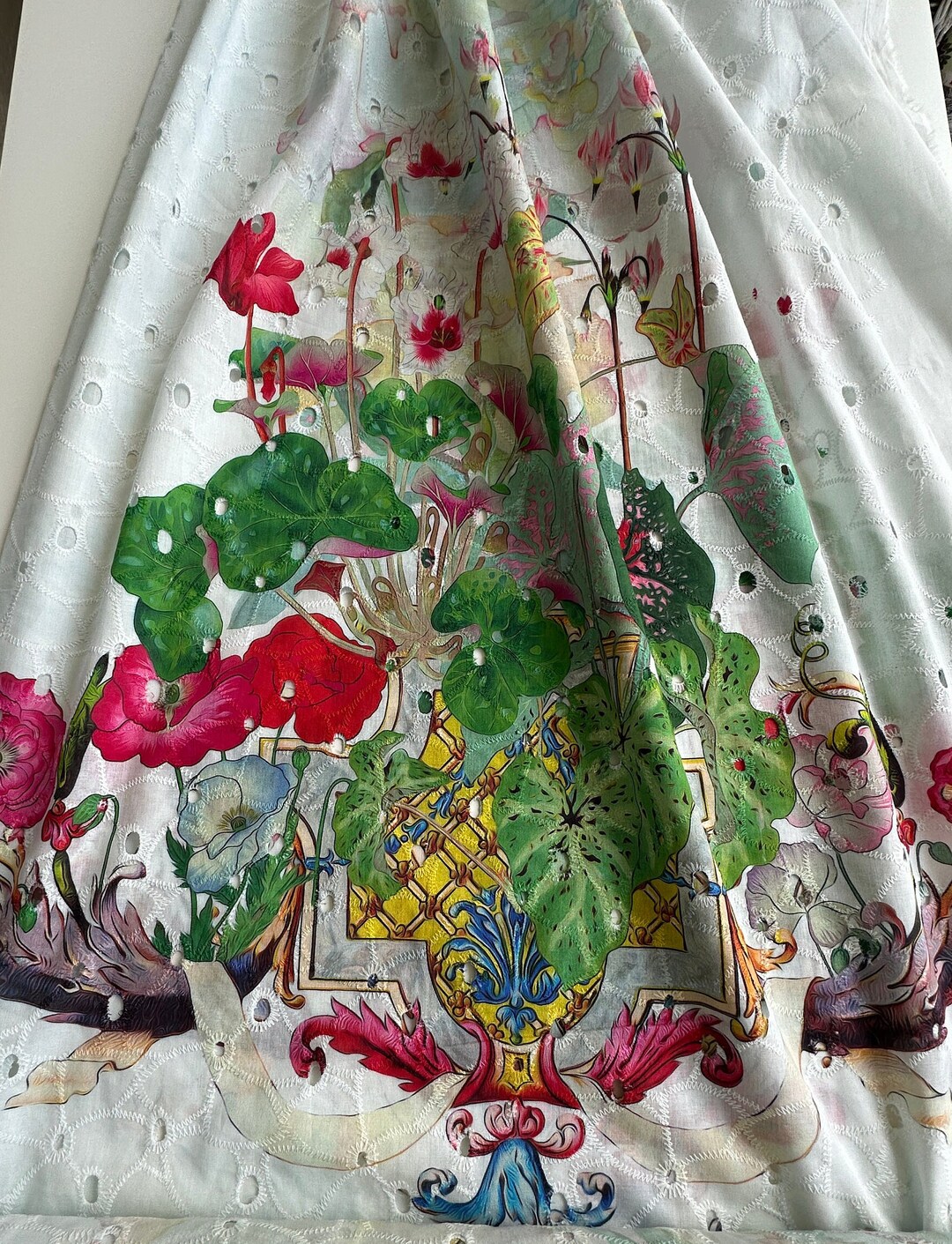 Italian Cotton Batiste Fabric, Sangallo Fabric, Embroidery Fabric ...