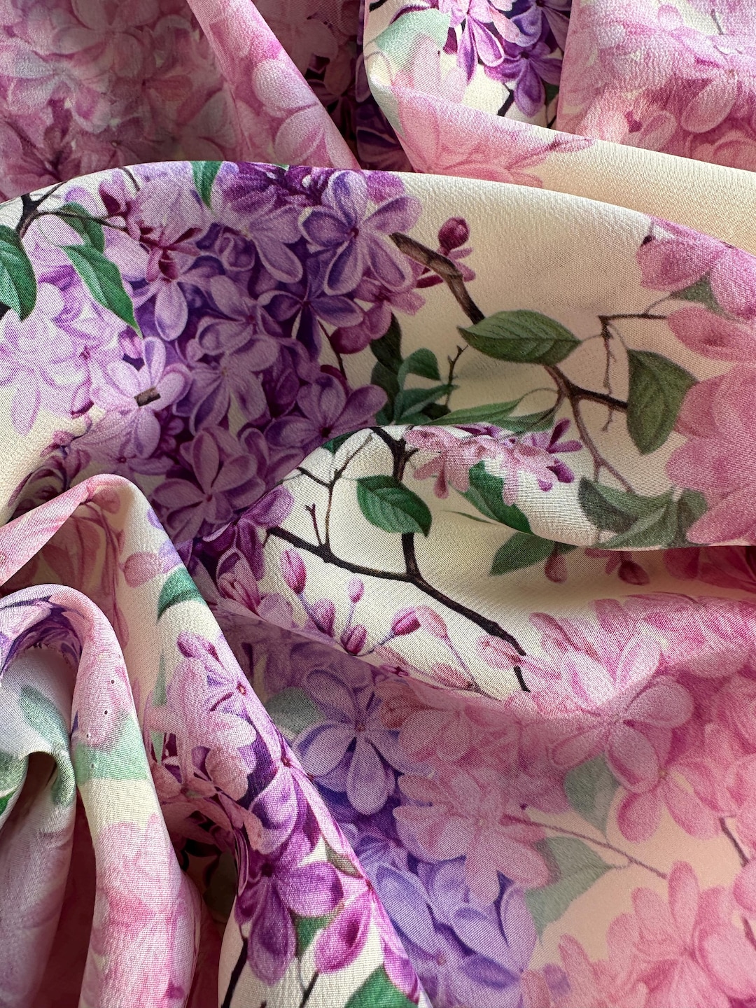 Exclusive Italian 100% Silk Fabric Crepé De Chiné, Designer Fabric ...