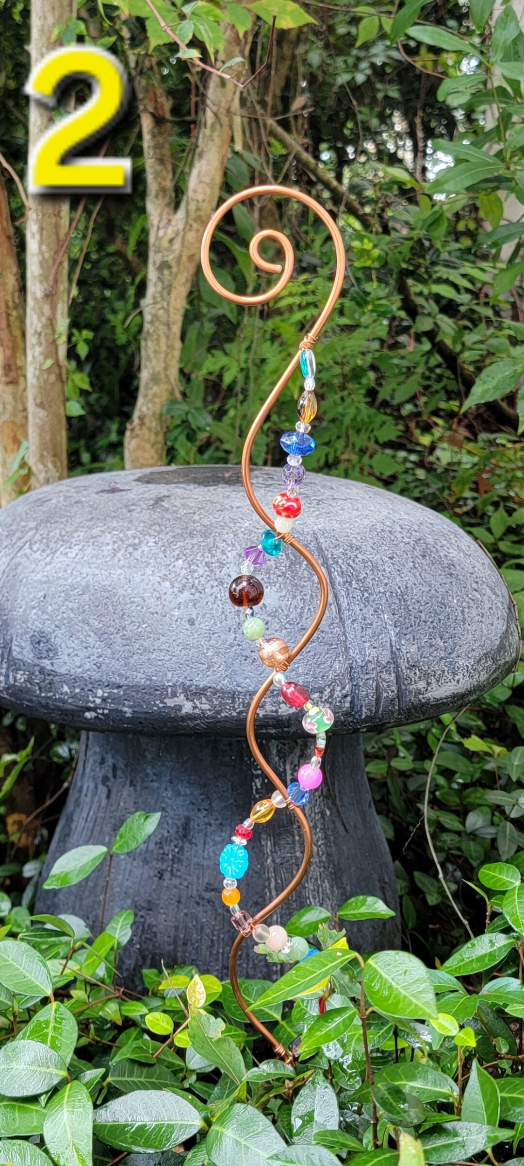 Beaded Copper Plant Stake - Etsy