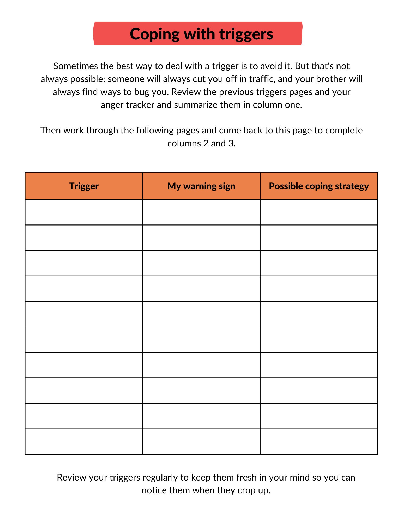 Anger Management Workbook - 30 Page Digital Download - Etsy