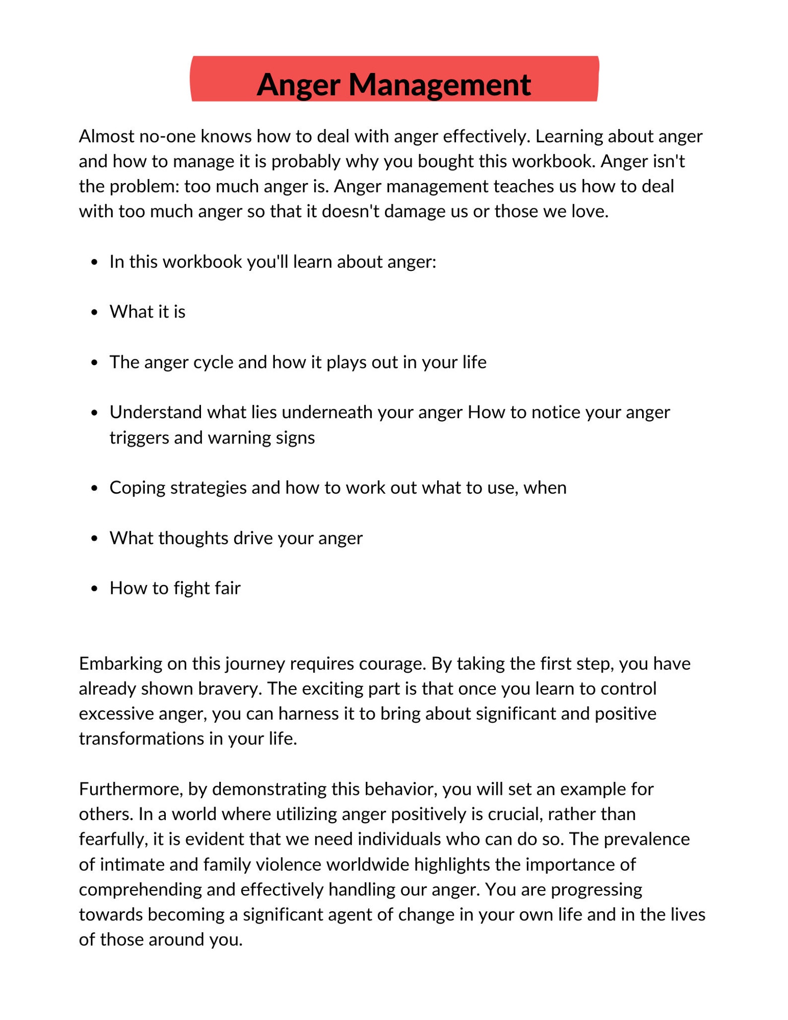 Anger Management Workbook - 30 Page Digital Download - Etsy