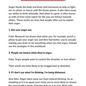 Anger Management Workbook - 30 Page Digital Download - Etsy