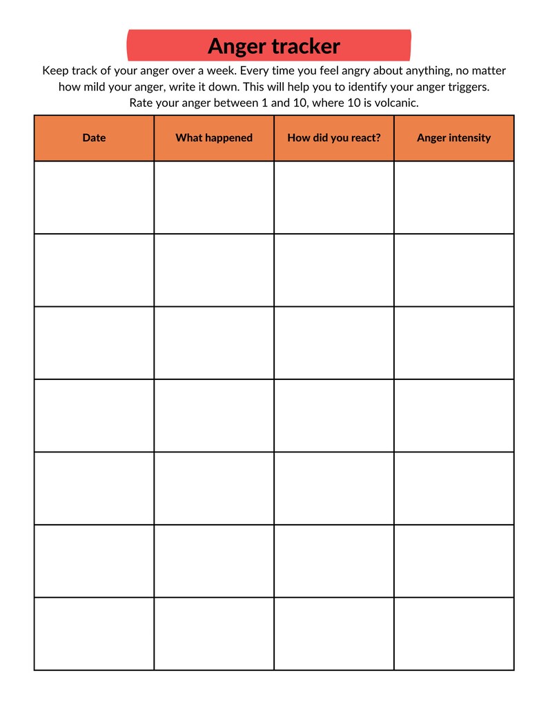 Anger Management Workbook - 30 Page Digital Download - Etsy