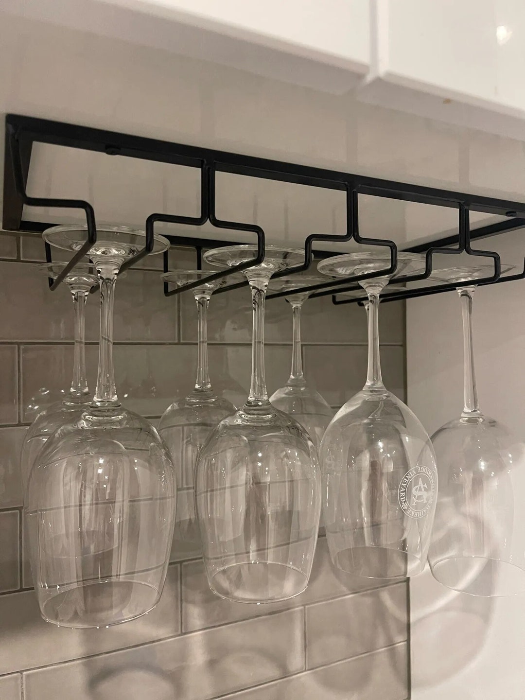 Stylish Wall-mounted Wine Glass Holder Space-saving Stemware Storage ...