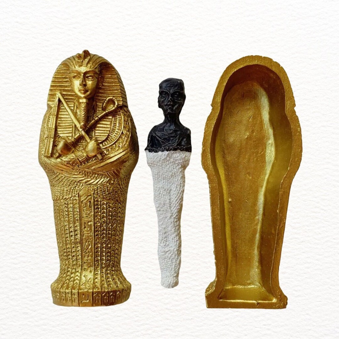 Egyptian Coffin With Mummy Figurine Resin Art Decor - Etsy