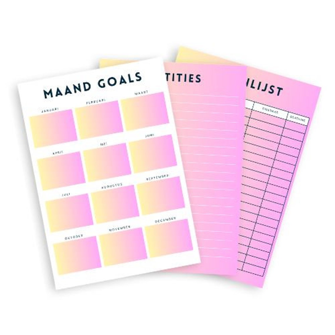 Printable Complete Set of Planners/ Pink/ Download/ Productivity ...