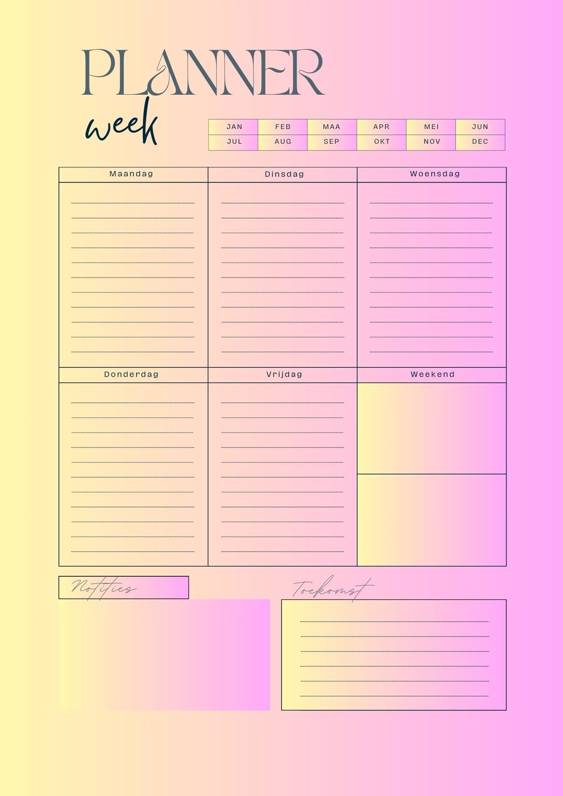 Printable Complete Set of Planners/ Pink/ Download/ Productivity ...