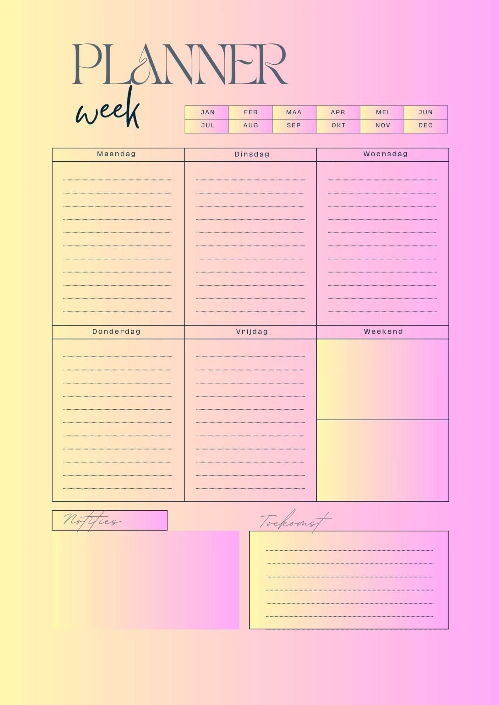 Printable Complete Set of Planners/ Pink/ Download/ Productivity ...