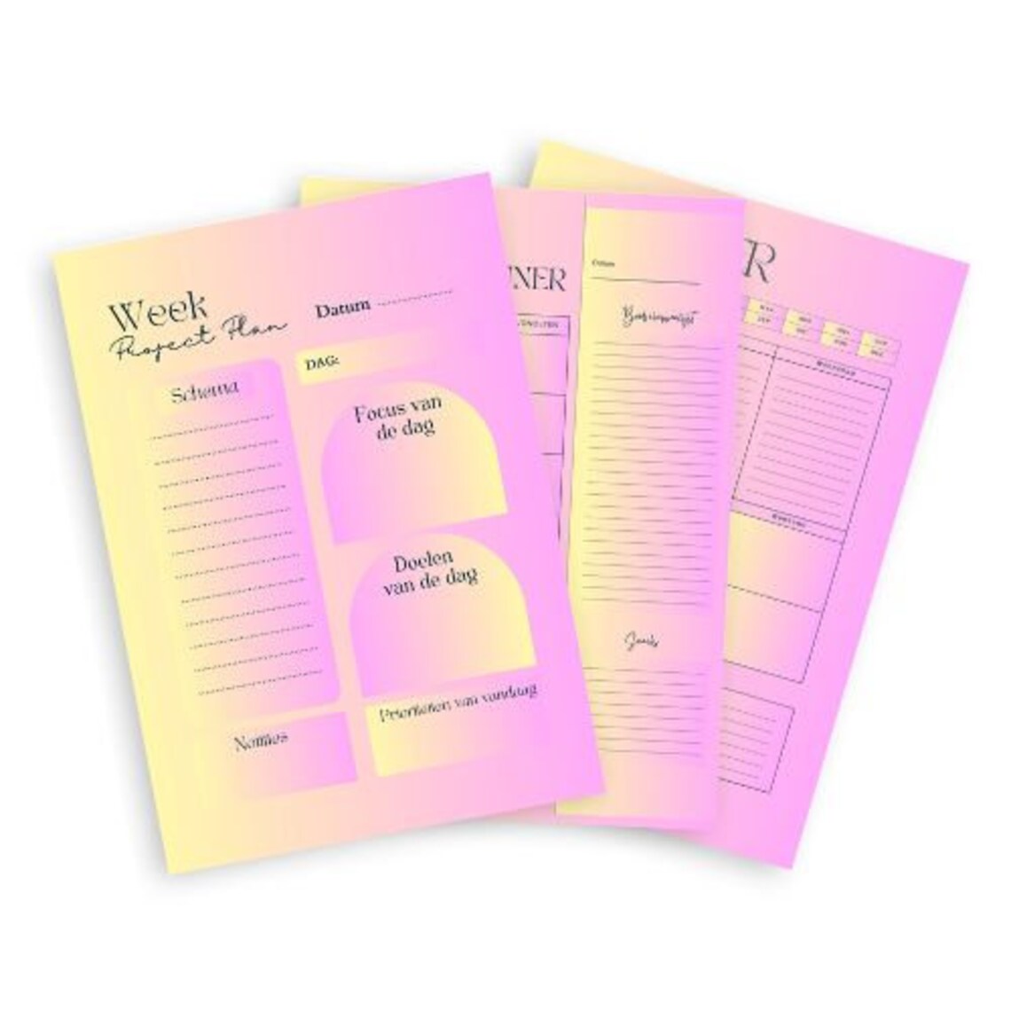 Printable Complete Set of Planners/ Pink/ Download/ Productivity ...