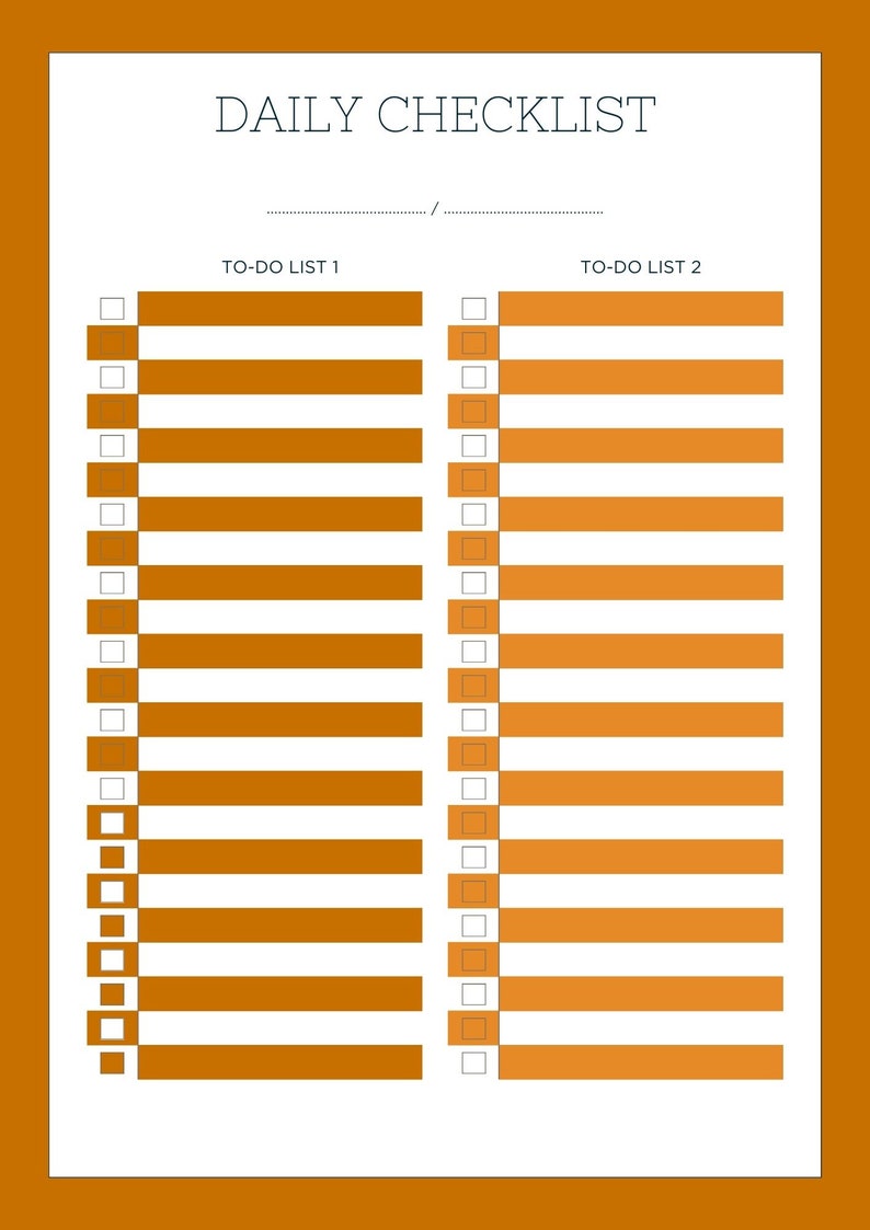 Printable Daily Checklist - Etsy