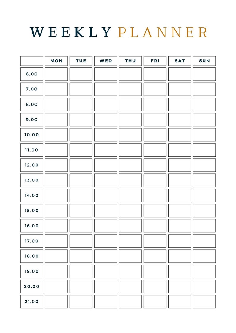 Printable Weekly Planner - Etsy