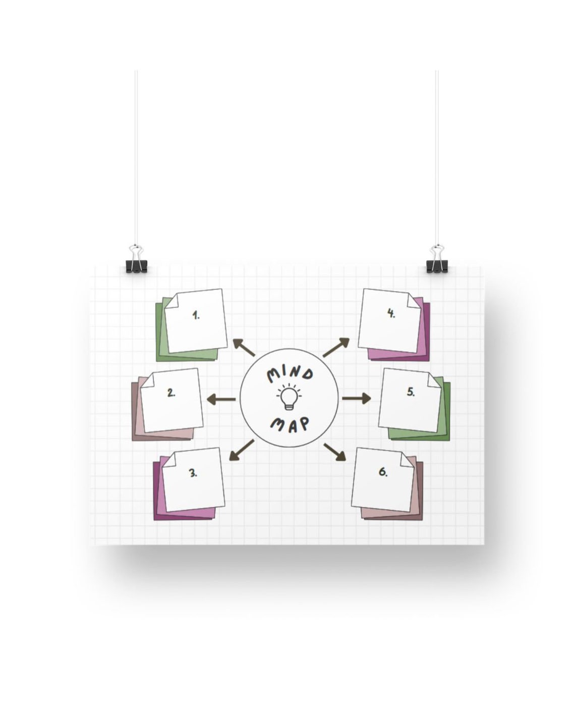 Printable Mind Map White Doodle Handwritten Brainstorm - Etsy